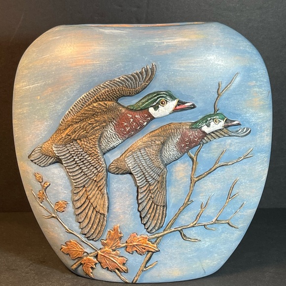Accents | 8 Tall Mallard Duck Themed Hand Painted Vase T55 | Poshmark